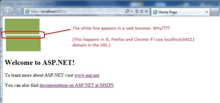 Why Am I Getting This Weird Artifact When I Display The Asp Net Page In The Web